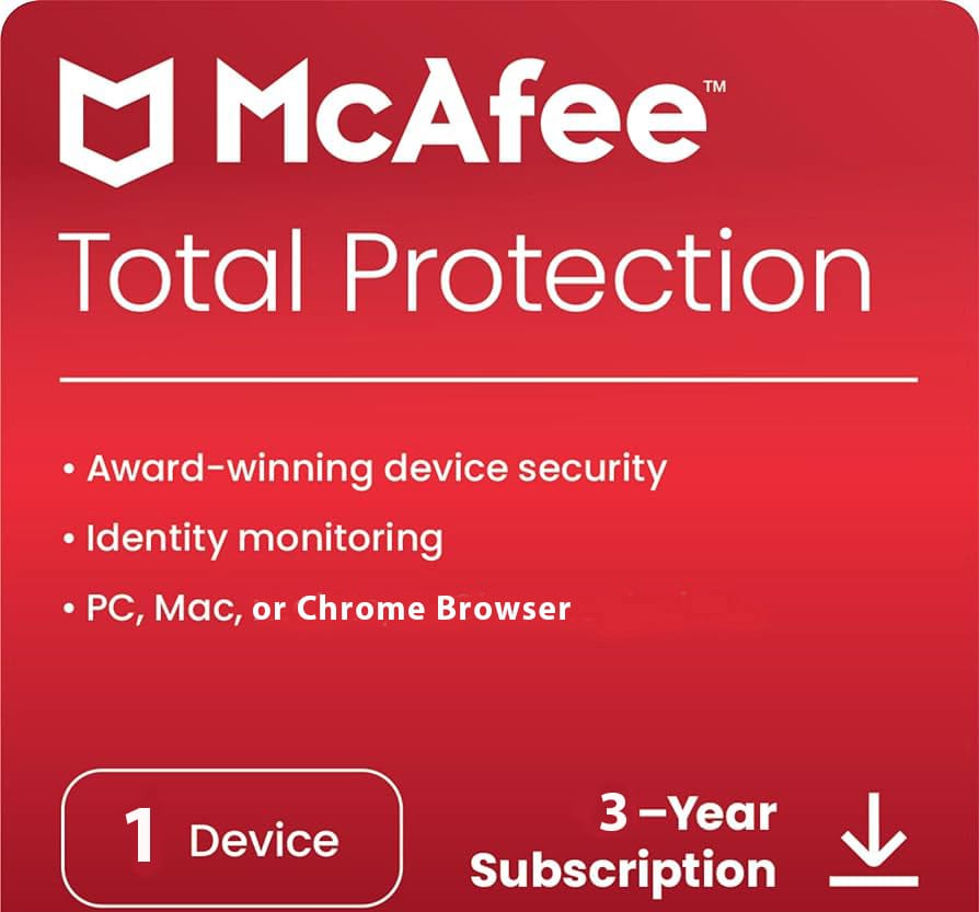 McAfee Total Protection 1 Device 3 Years Windows/Mac (Email Delivery ...
